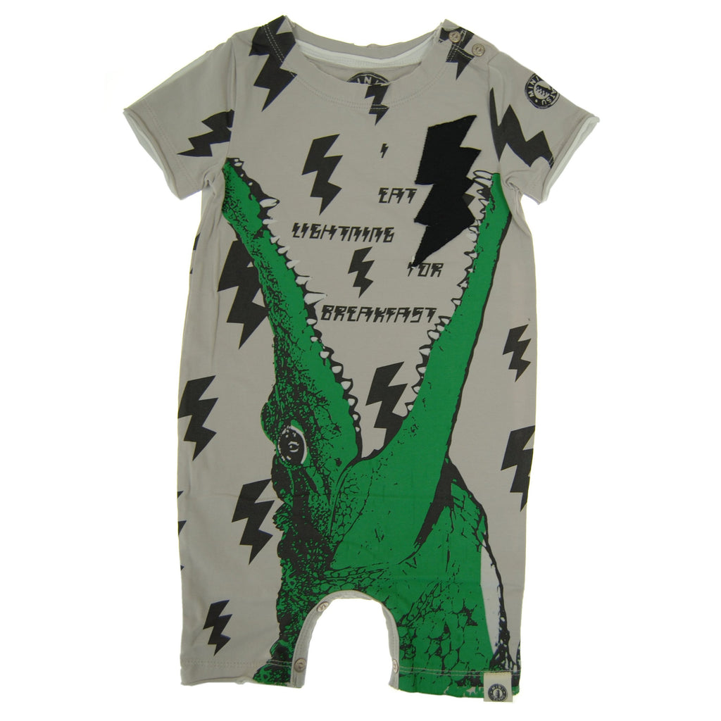 Gator Lightning for Breakfast Romper by: Mini Shatsu