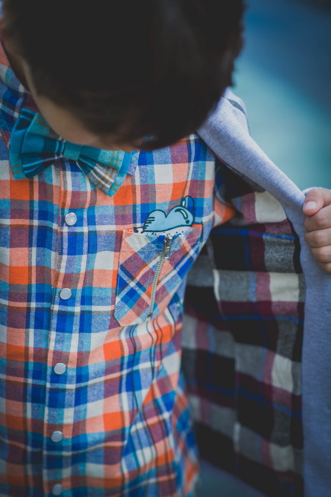 Plaid Music Lover Button Down Baby Shirt by: Mini Shatsu